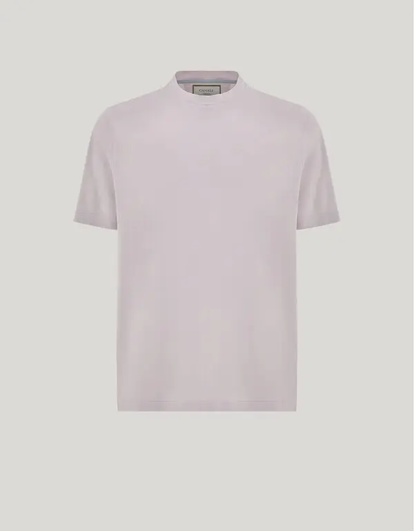 Canali Light Interlock Jersey Cotton T-shirt - Pink