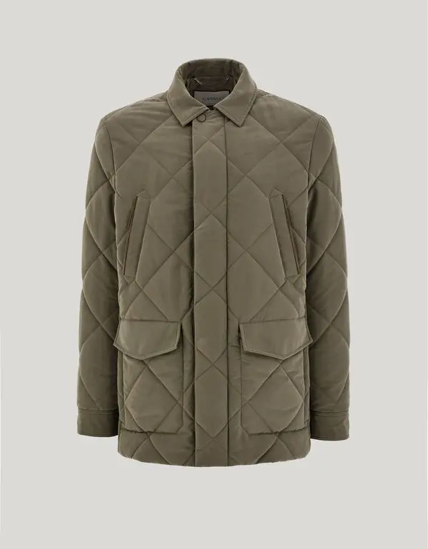 Canali Sage Utility Jacket In Technical Fabric