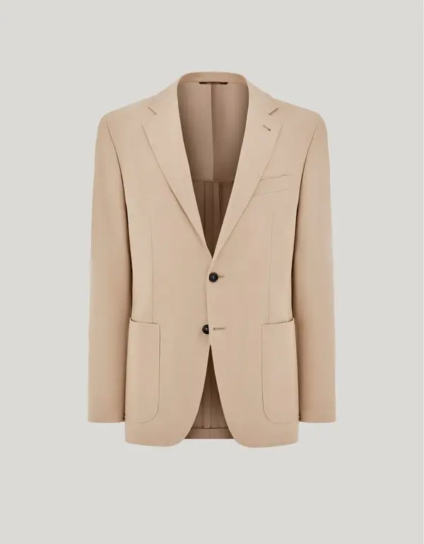Canali Travel Wool Flannel Modern-fit Kei Jacket - Beige