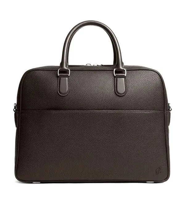 CARL FRIEDRIK Leather Dunloe Briefcase - Brown