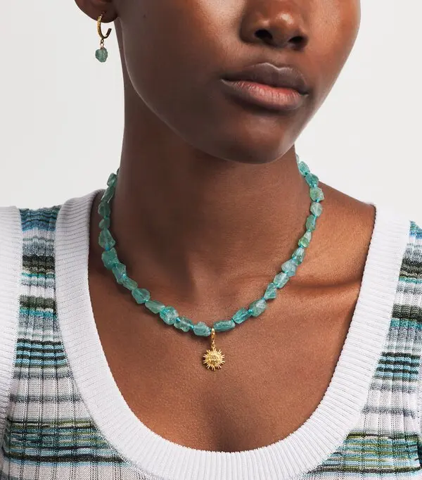 HERMINA ATHENS Beaded Sun Charm Necklace