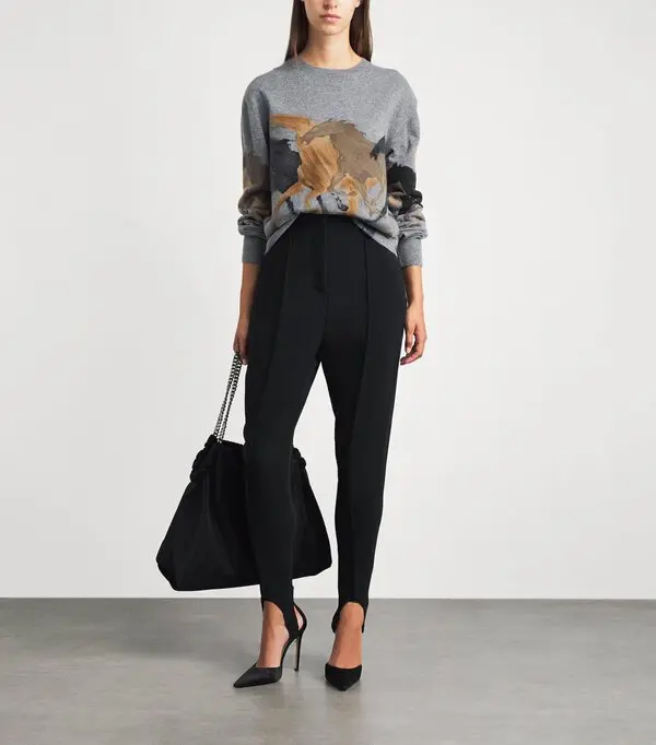 Stella McCartney Wool Horse Jacquard Sweater - Grey