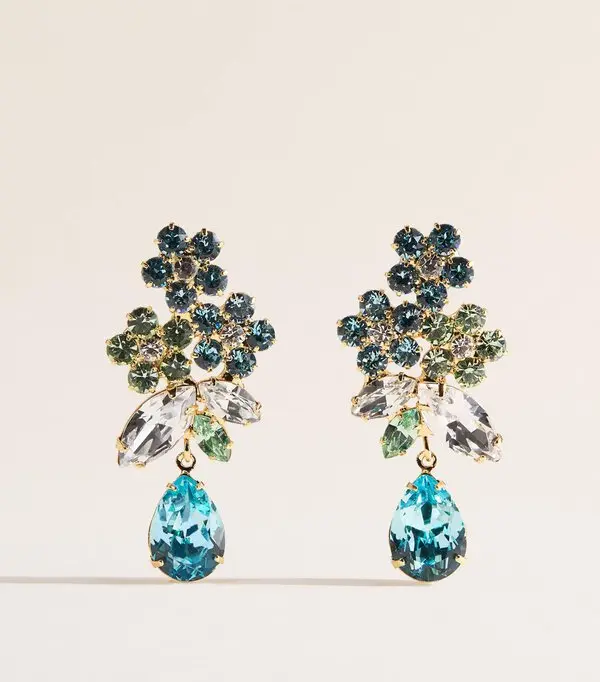 JENNIFER BEHR Yellow Gold-plated Bouquet Bluebell Drop Earrings - Blue
