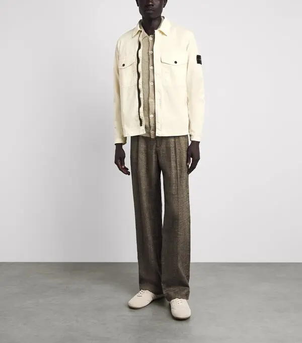 Stone Island Stretch-cotton Twill Compass Overshirt