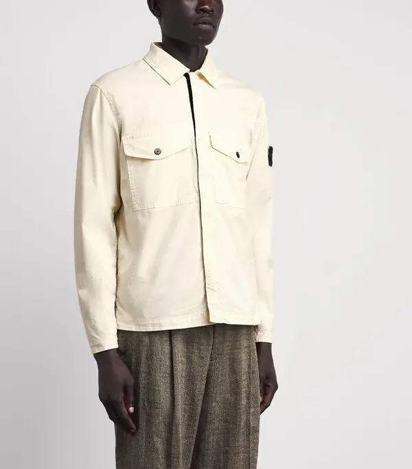 Stone Island Stretch-cotton Twill Compass Overshirt