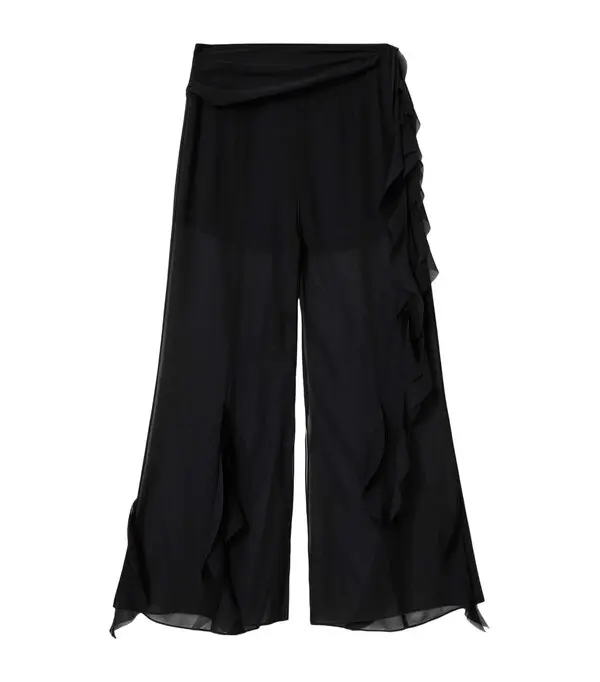 ALLSAINTS Frill-trim Minna Trousers - Black