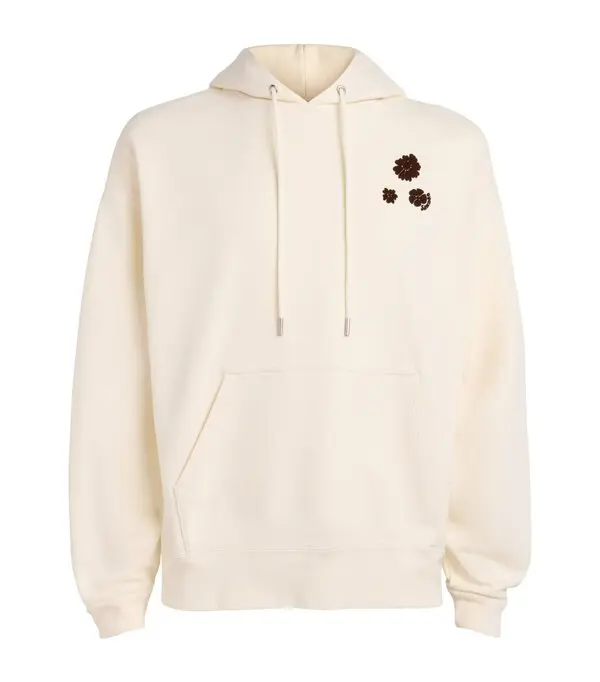 Sandro Oversized Flocked Floral Hoodie - Beige