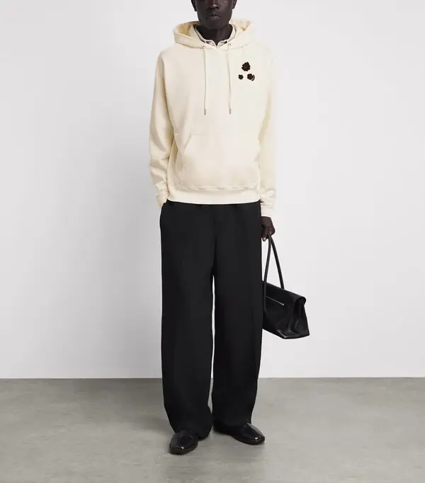 Sandro Oversized Flocked Floral Hoodie