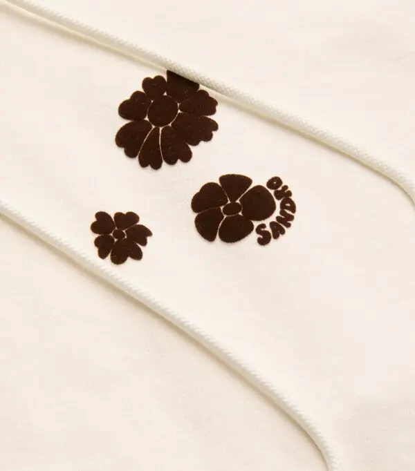 Sandro Oversized Flocked Floral Hoodie