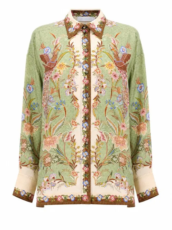 Zimmermann Camicia "indra" Relaxed Fit - Green