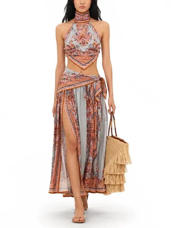 Zimmermann Aster" Foulard Detail Skirt - Multicolour