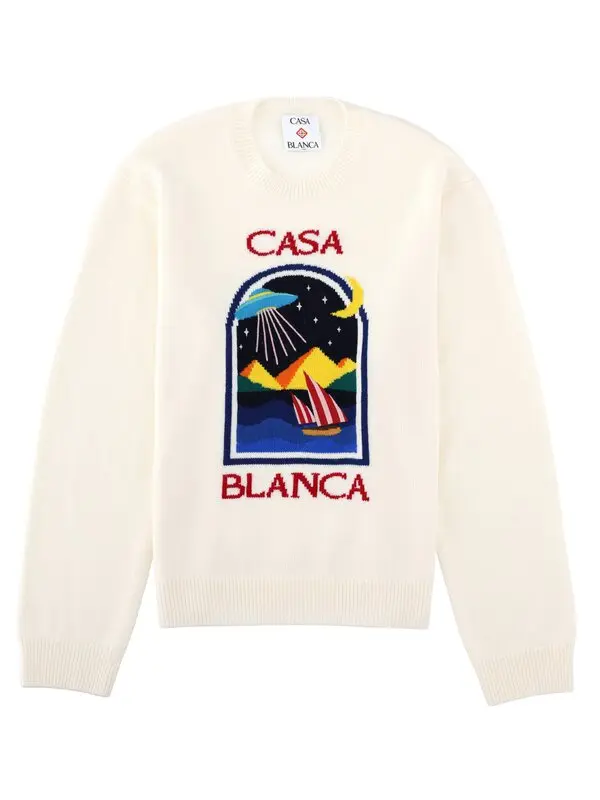 Casablanca Maglia Con Logo E Grafica - White