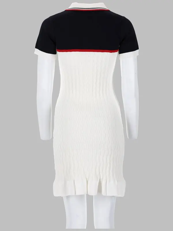 Casablanca Knit Polo Tennis Dress - White