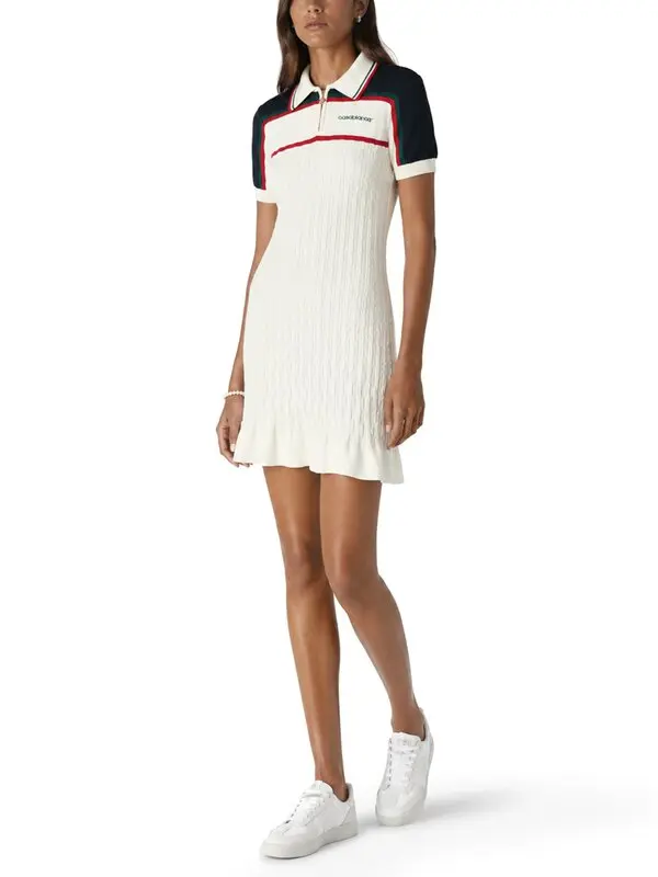 Casablanca Knit Polo Tennis Dress - White