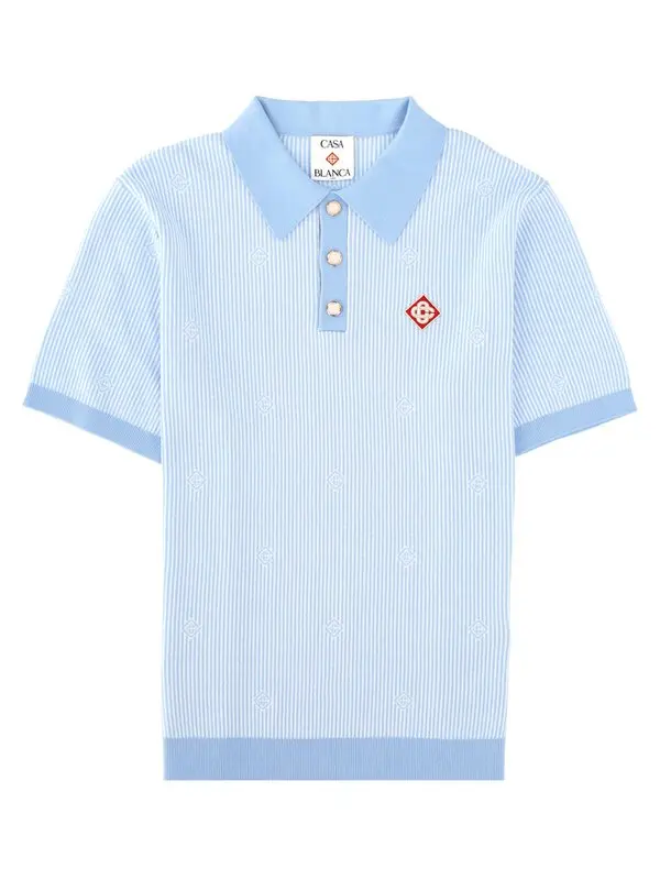 Casablanca Polo In Maglia A Righe - Azure