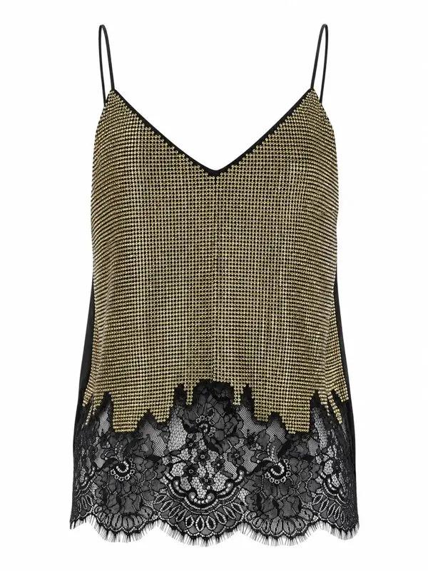SELF-PORTRAIT Top Con Pizzo E Cristalli - Multicolour