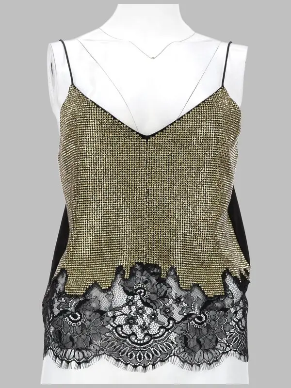 SELF-PORTRAIT Top Con Pizzo E Cristalli