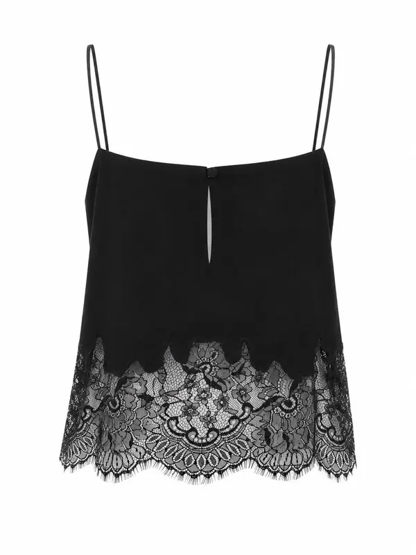 SELF-PORTRAIT Top Con Pizzo E Cristalli