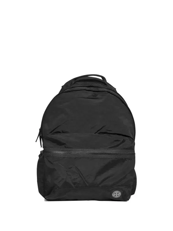 Stone Island Compass Patch Padded Mini Crossbody Bag With Webbing Handle - Nero