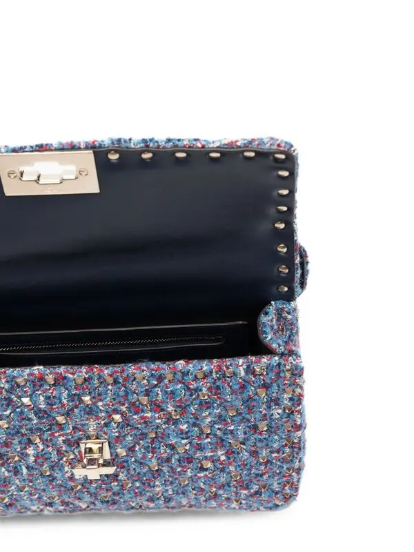 Valentino Garavani Rockstud Spike Medium Tweed Shoulder Bag