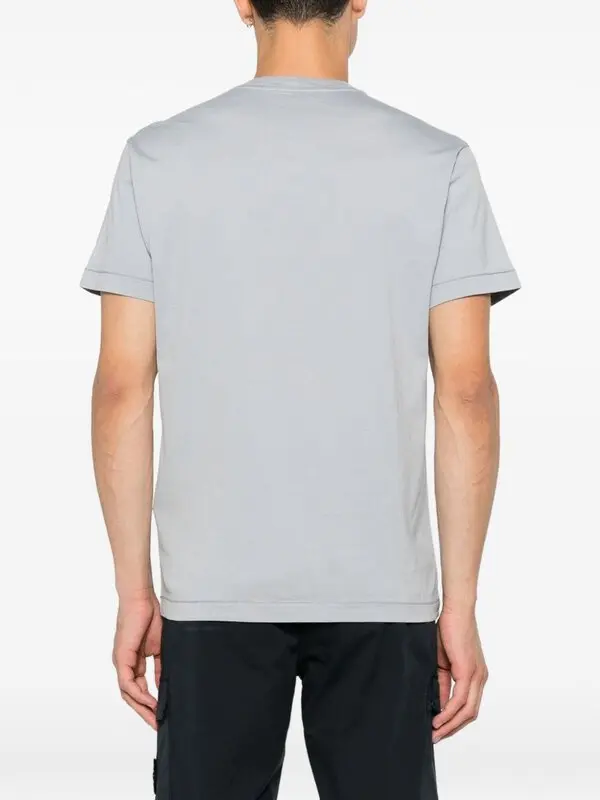 Stone Island Logo Cotton T-shirt - Grey