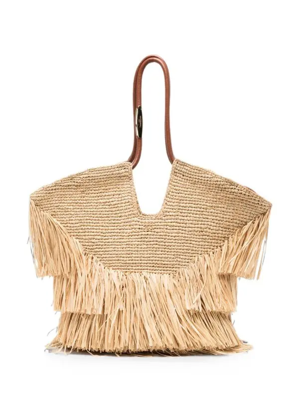 Zimmermann Goldentime Medium Rafia Tote - Beige
