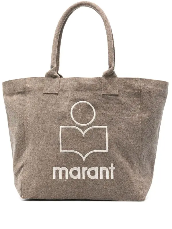 Isabel Marant Étoile Yenky Embroidered Cotton Tote Bag - Green