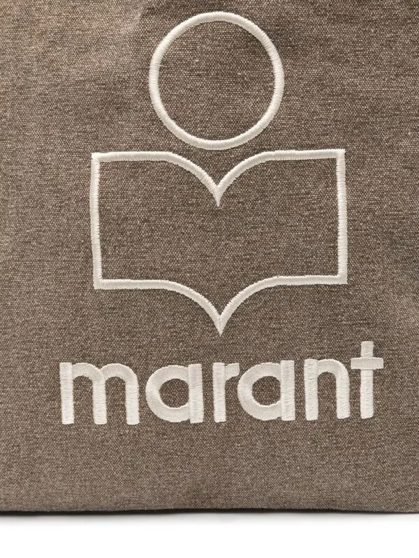 Isabel Marant Étoile Yenky Embroidered Cotton Tote Bag - Green