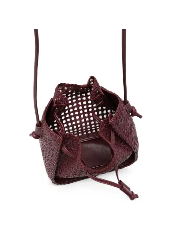 FORTE_FORTE My Pepita Woven Leather Bucket Bag - Red