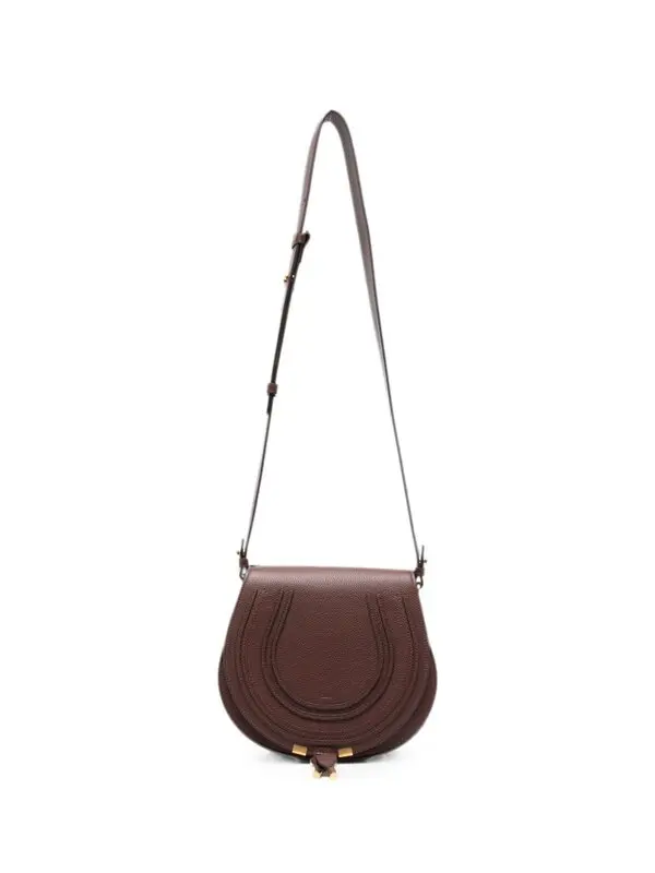 Chloé Marcie Leather Saddle Bag - Brown
