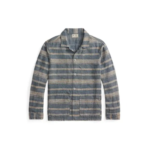 Ralph Lauren Indigo Striped Linen Overshirt