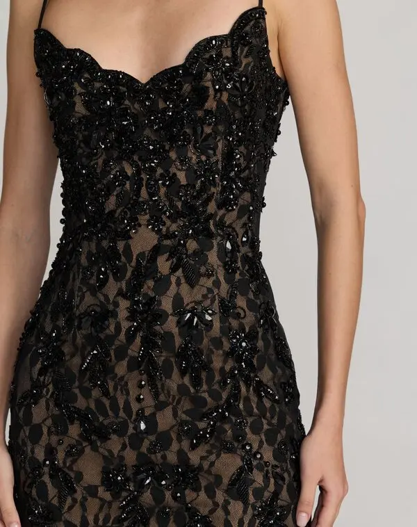 Mac Duggal Embellished Lace Sleeveless Gown