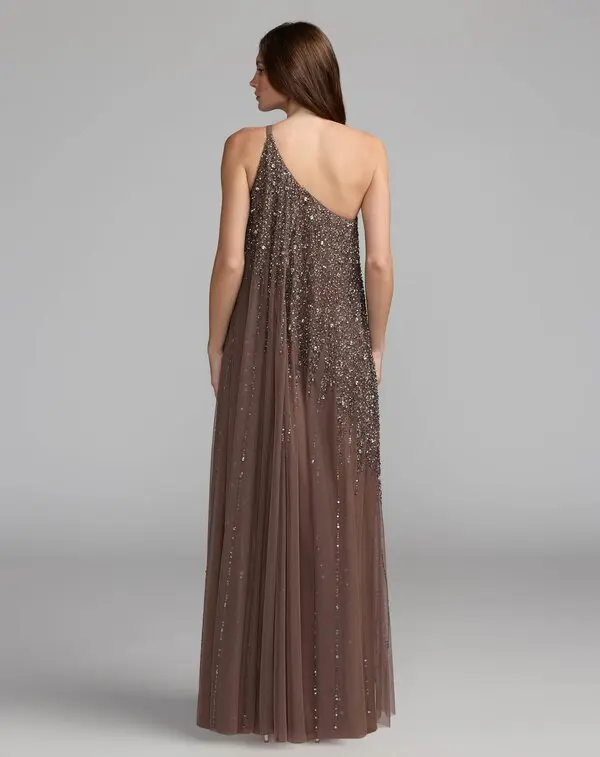 Mac Duggal One Shoulder Embellished Trapeze Gown