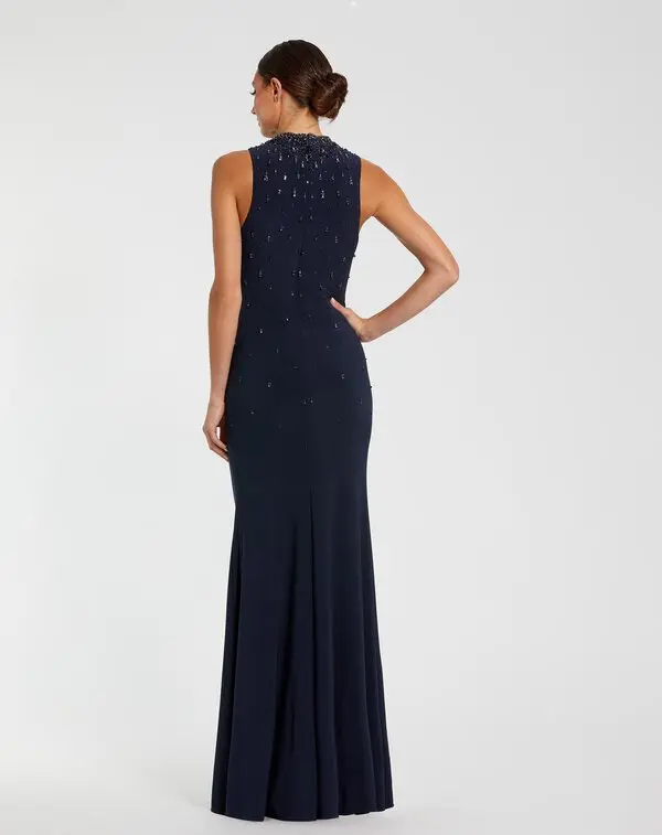 Mac Duggal Embellished Crepe Column Gown