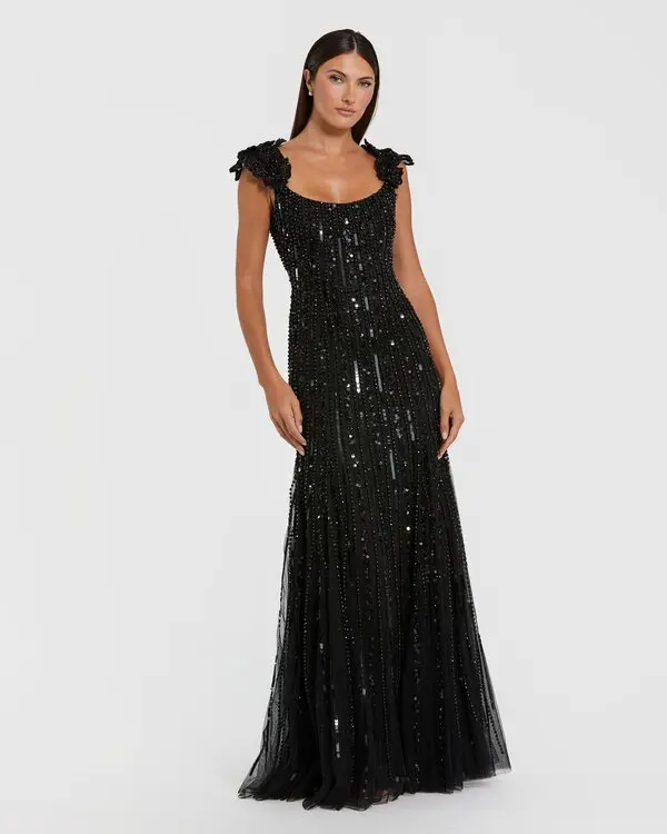 Mac Duggal Sleeveless Embellished Gown - Black