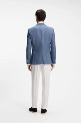 BOSS Slim-fit Blazer In A Patterned Virgin Wool Blend