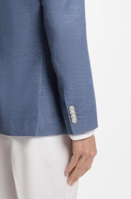 BOSS Slim-fit Blazer In A Patterned Virgin Wool Blend