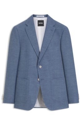 BOSS Slim-fit Blazer In A Patterned Virgin Wool Blend