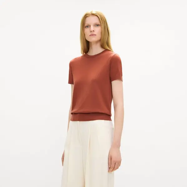 Theory Double Pleat Pant In Admiral Crepe - Rice