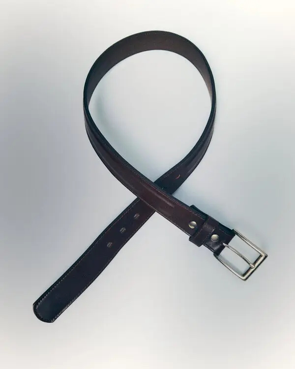 Quince Hugo Contoured Leather Dress Belt - Hickory