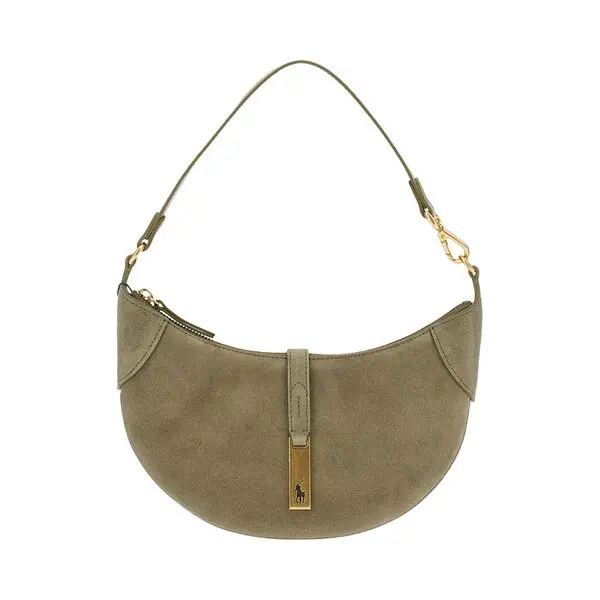 Polo Ralph Lauren Suede Polo Id Small Bag 'light Olive