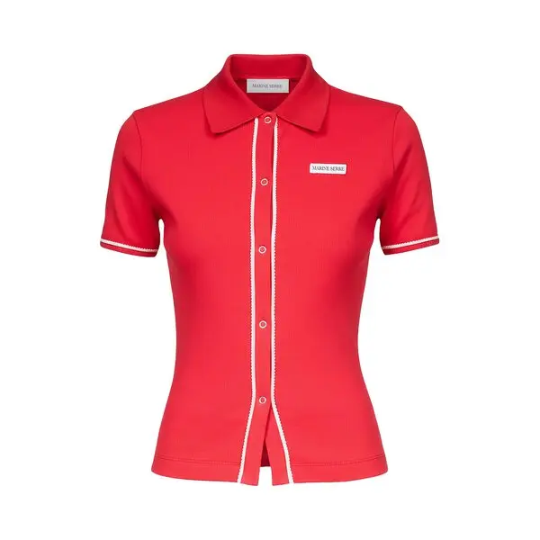 MARINE SERRE Retro Polo T-shirt - Red