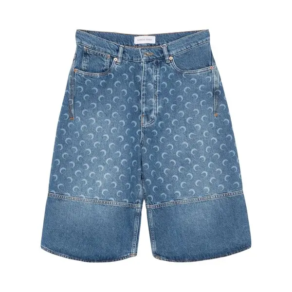 MARINE SERRE Denim Bermuda 'light - Blue