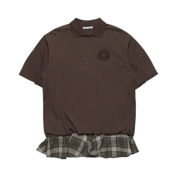 Acne Studios Short-sleeve Layered Dress 'dark - Brown