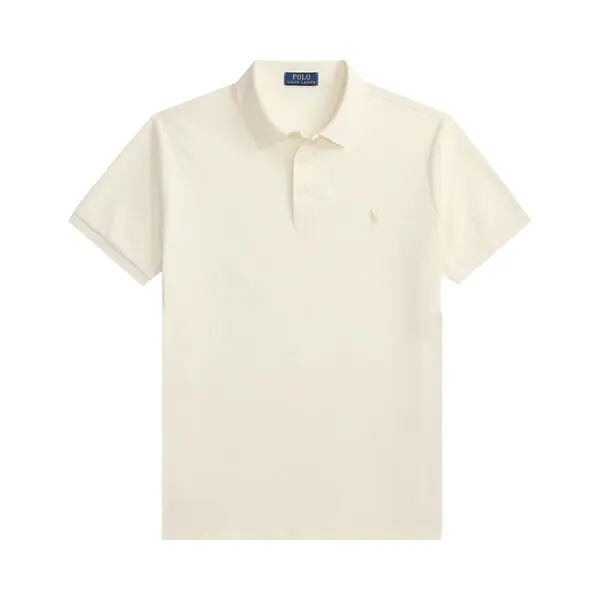 Polo Ralph Lauren Honeycomb Textured Custom Slim Polo Shirt 'pale - Cream