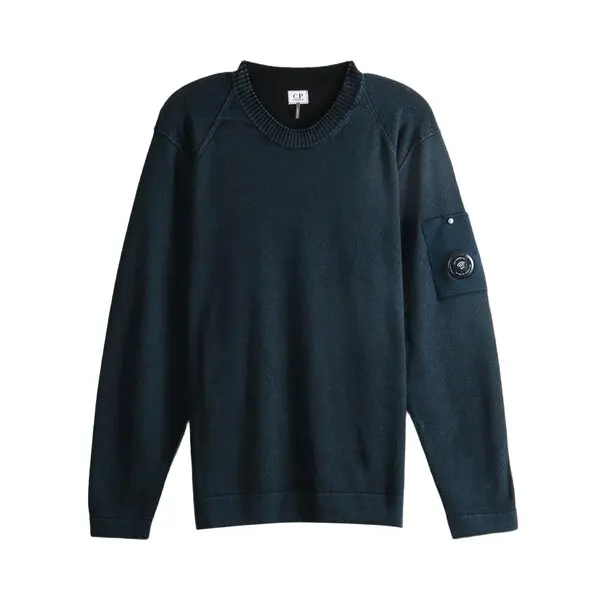C.P. COMPANY Double Colour Wool Crewneck Lens Sweater