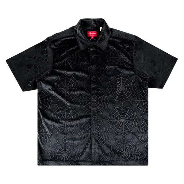 Supreme Spider Web Velvet Short-sleeve Shirt