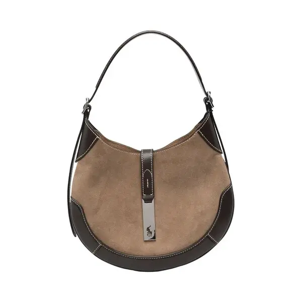 Polo Ralph Lauren Suede Polo Id Small Shoulder Bag 'clay/tobacco