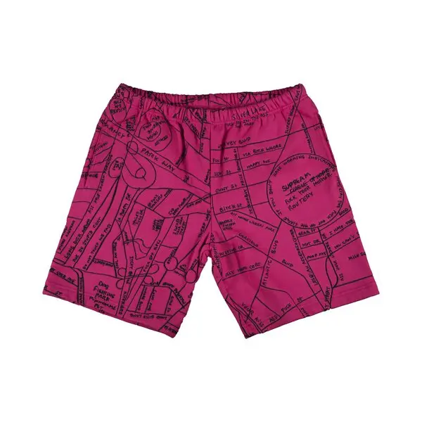 Supreme Gonz Embroidered Map Sweatshort Magenta