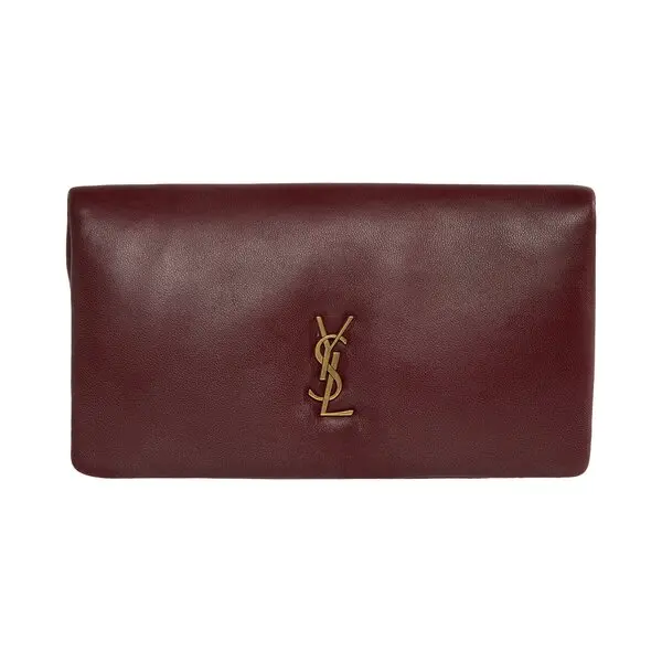 Saint Laurent Large Bi-fold Wallet 'rouge Merlot - Red